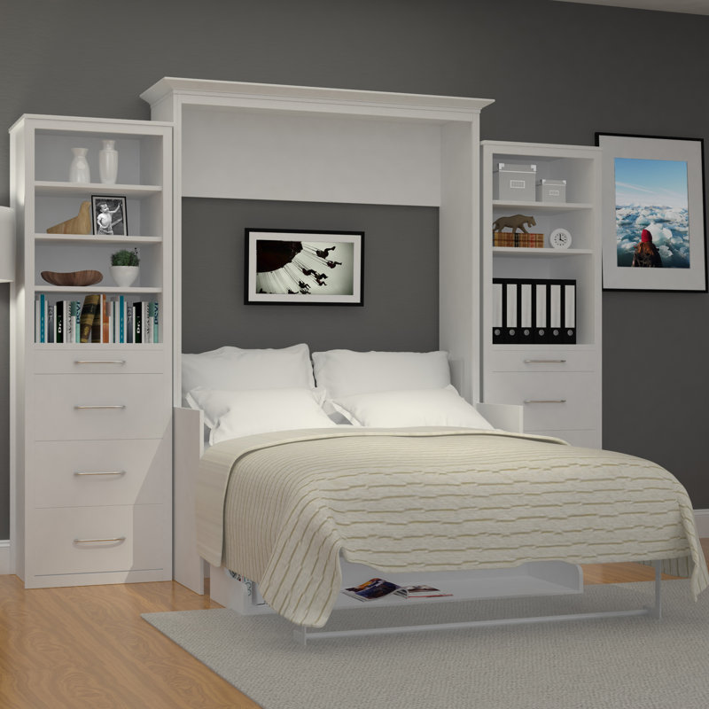 Xtraroom Avalon Full Portrait Wall Bed with Desk and Two Towers Wayfair